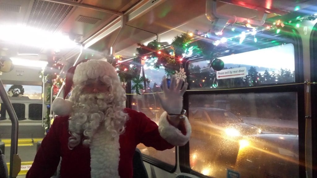 Watch for the Santa Bus coming to town this weekend
