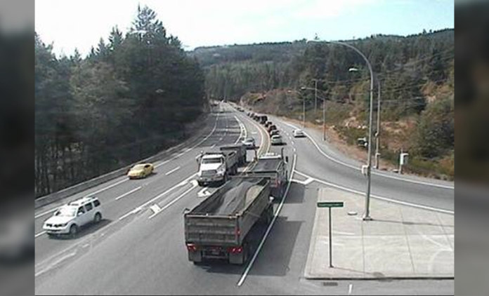 Rock blasting on Malahat causing heavy congestion and delays on the Malahat