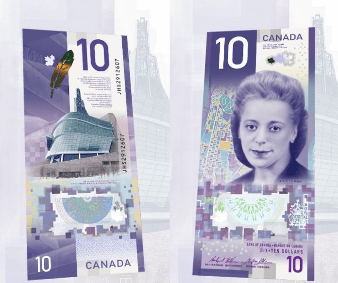 New Canadian $10 bill featuring Viola Desmond released today