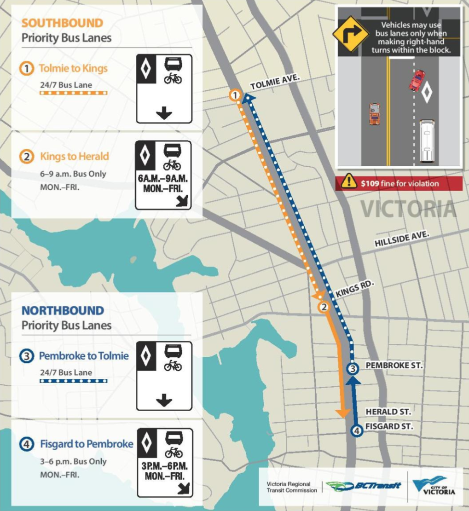 Province says new Douglas St priority bus lane saves commuters 10 minutes