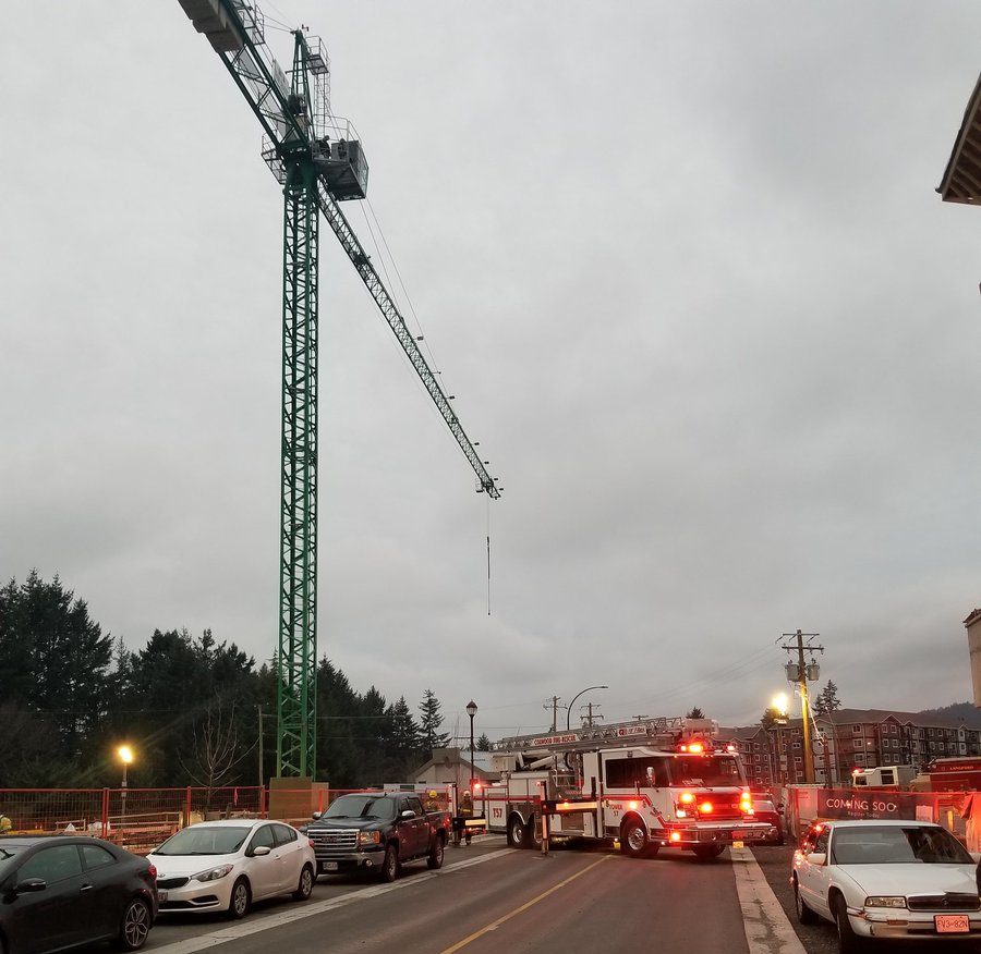 Man rescued from tower crane in Langford Wednesday morning