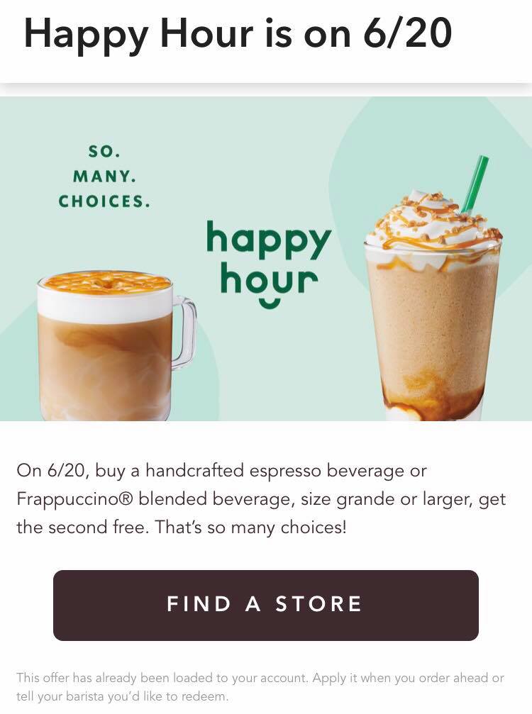 starbucks happy hour