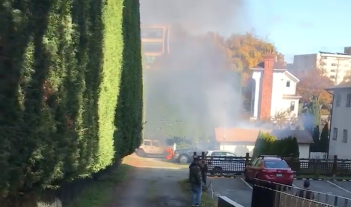 Firefighters responding to structure fire on Quadra Street