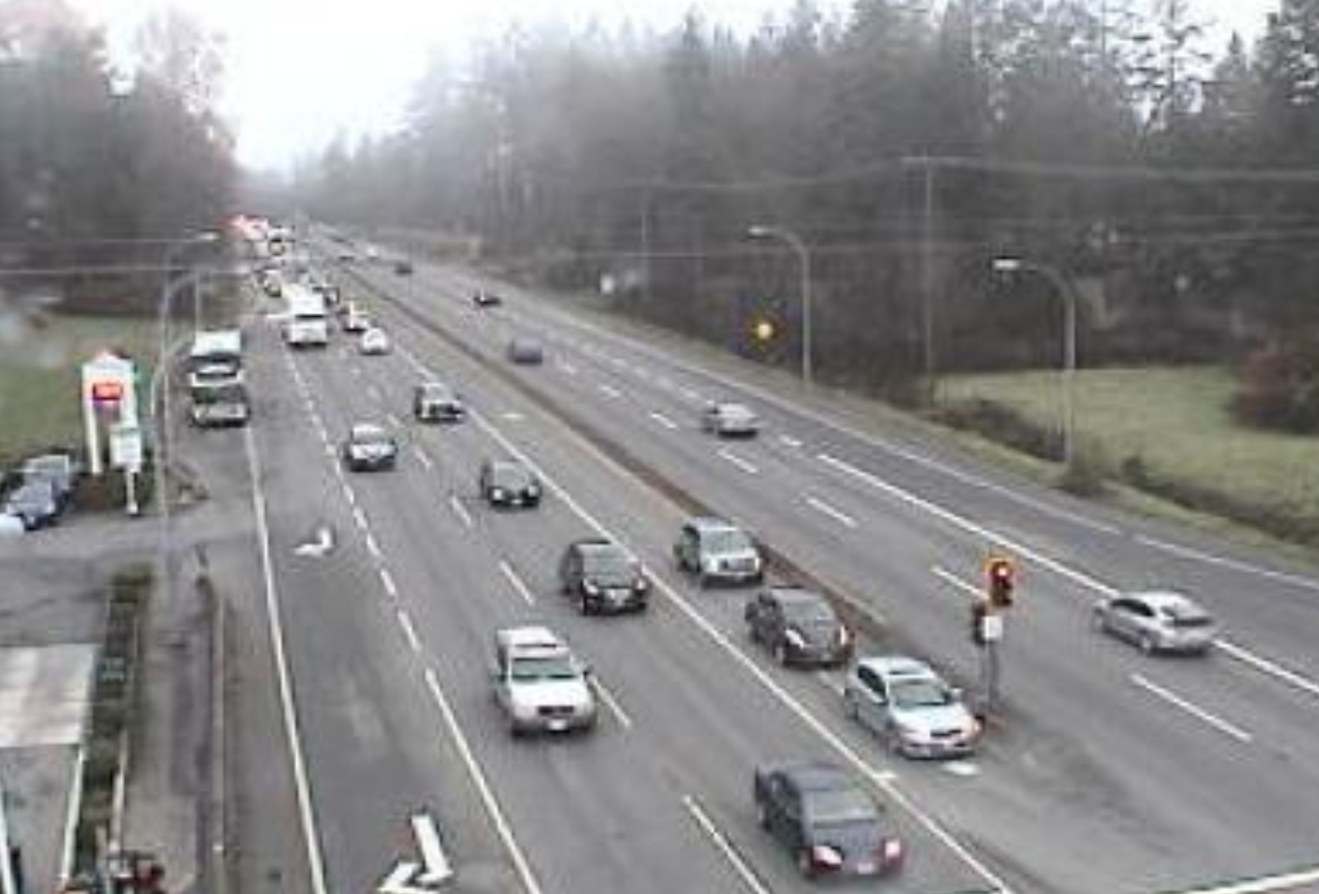 Vehicle collision snarls traffic southbound on Pat Bay Hwy at Sayward