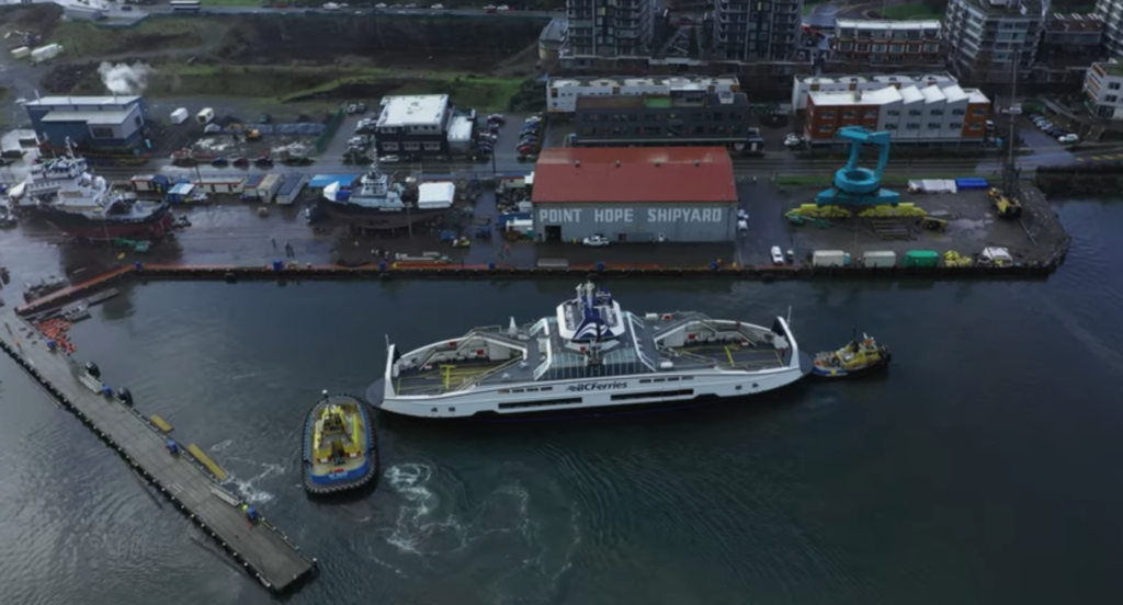 Drone footage captures two new BC Ferries vessels arriving in Victoria ...