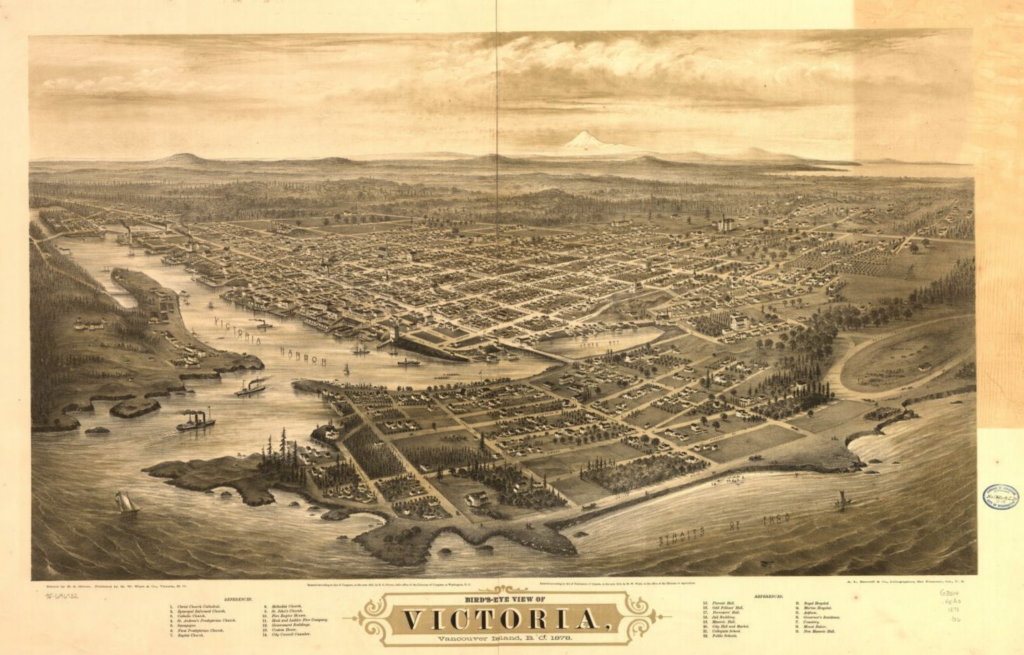 Archived panoramic map shows what Victoria looked like in 1878