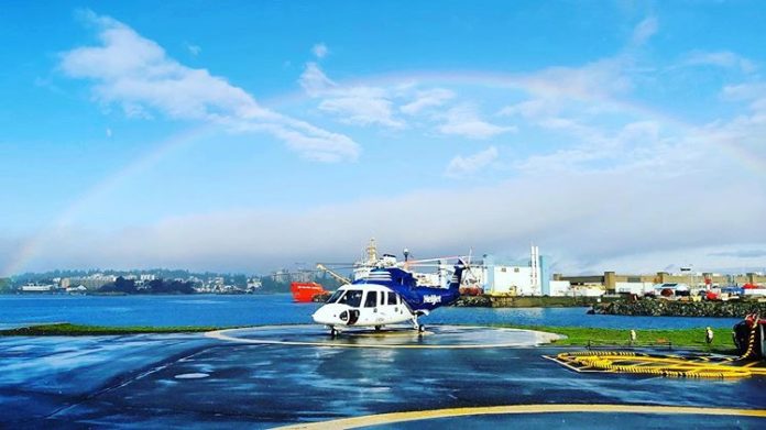 Pilots land helicopter safely in Victoria after it was damaged by lightning