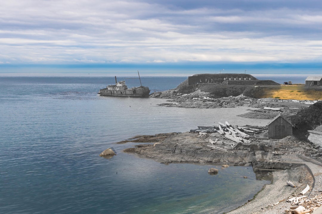 This iconic Clover Point Park capture merges a piece of the past with ...