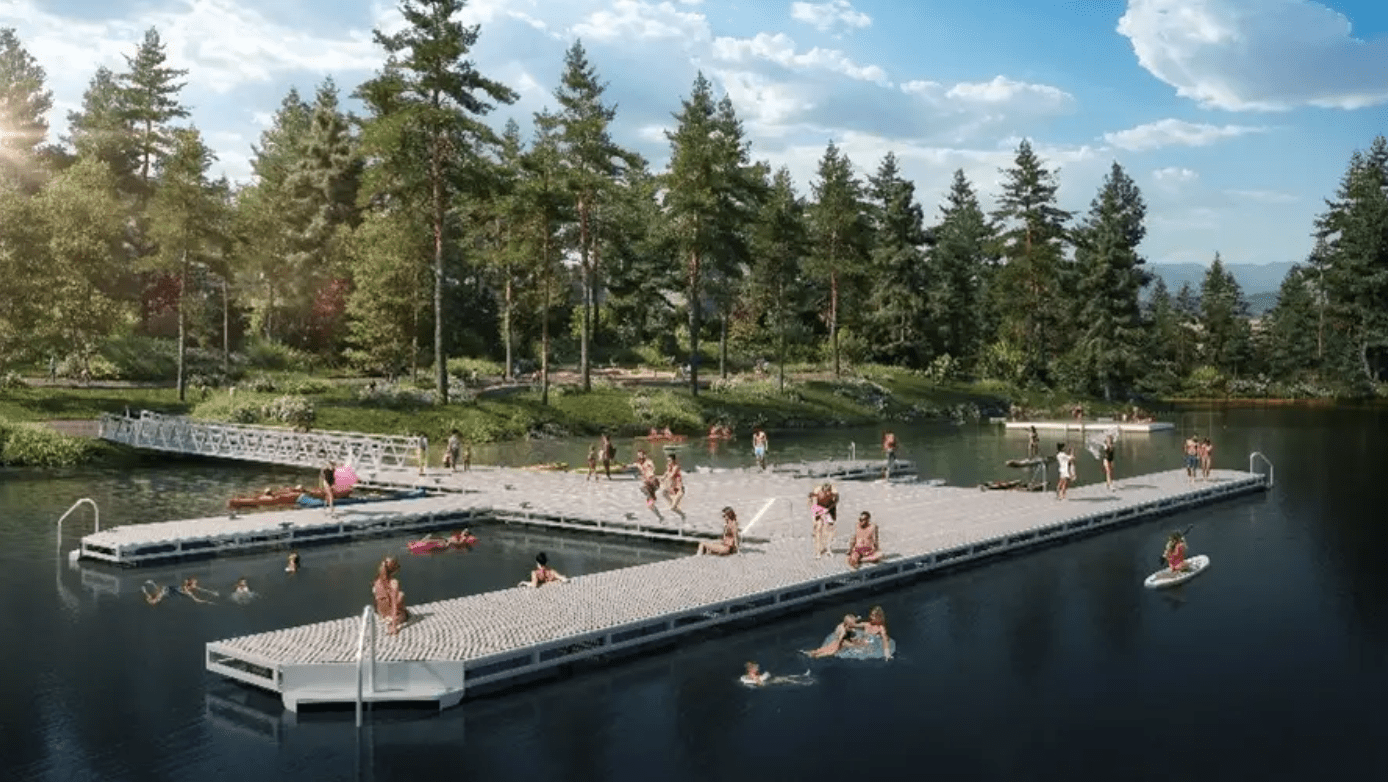 Major improvements underway at Langford Lake include a new floating ...
