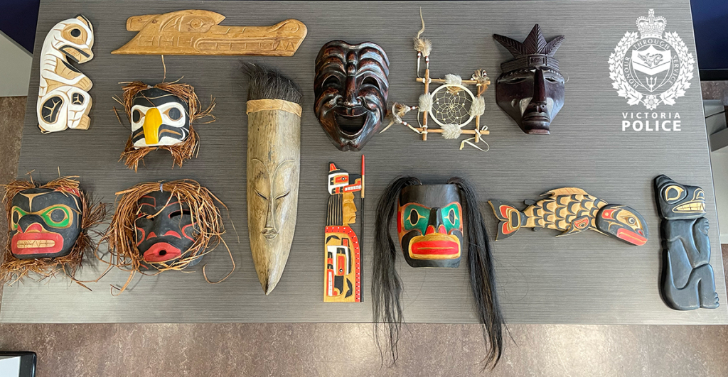 VicPD look to reunite owner with Indigenous-style masks and carvings