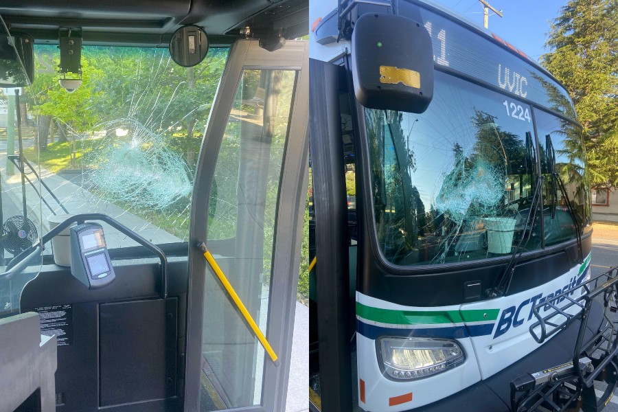 Agitated BC Transit passenger damages bus after being asked to leave